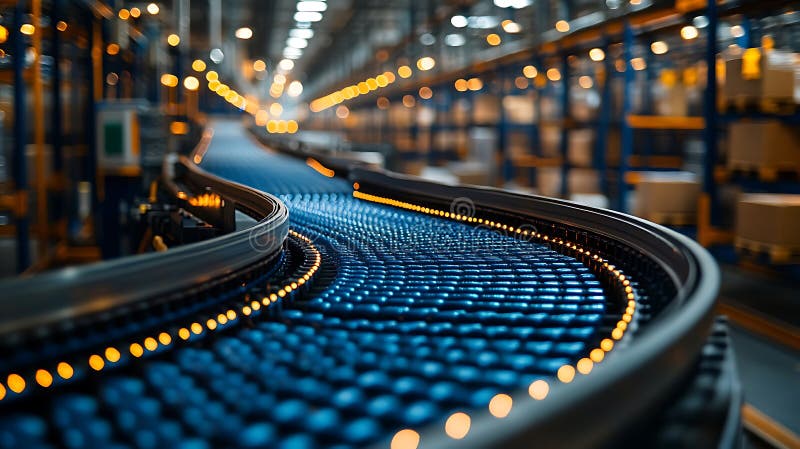 Automated Conveyor System Moving Products in a Distribution Warehouse ...