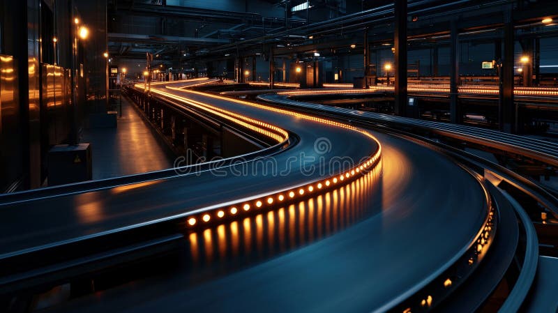 Automated Conveyor System in Industrial Facility Dynamic Production ...