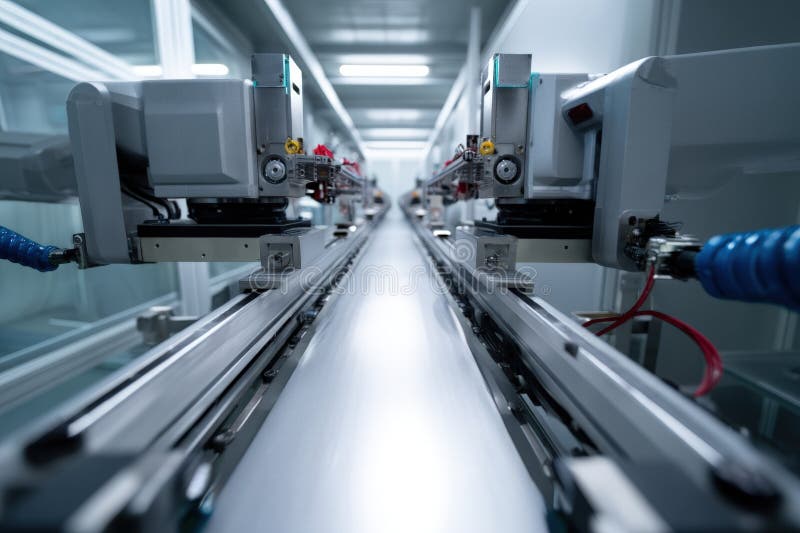 Automated Conveyor System Transporting Items in a Modern Facility Stock ...