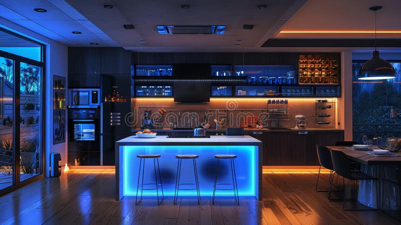 Automated Cooking in Smart Kitchen, Cozy Dining, Interactive Displays ...