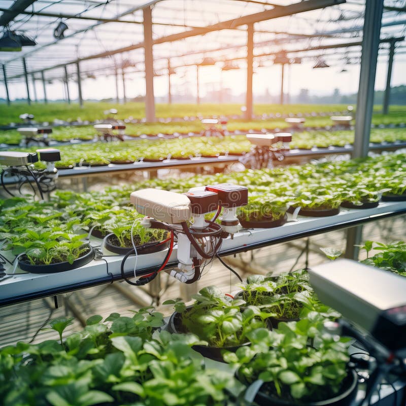 Automated Crop Protection System in a High-tech Farm, Farm with Sensor ...
