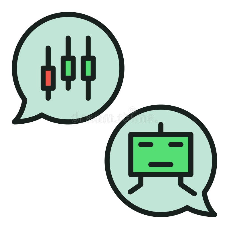 Automated Crypto Trading Chat Vector Colored Icon or Sign Stock ...