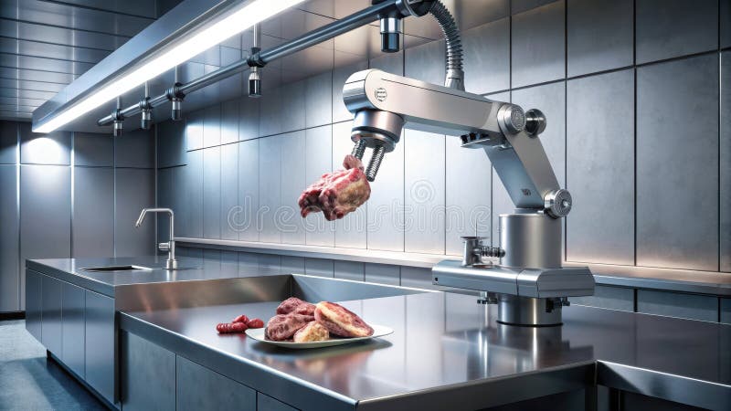 Automated Culinary System Robotic Arm Precisely Handling Food ...