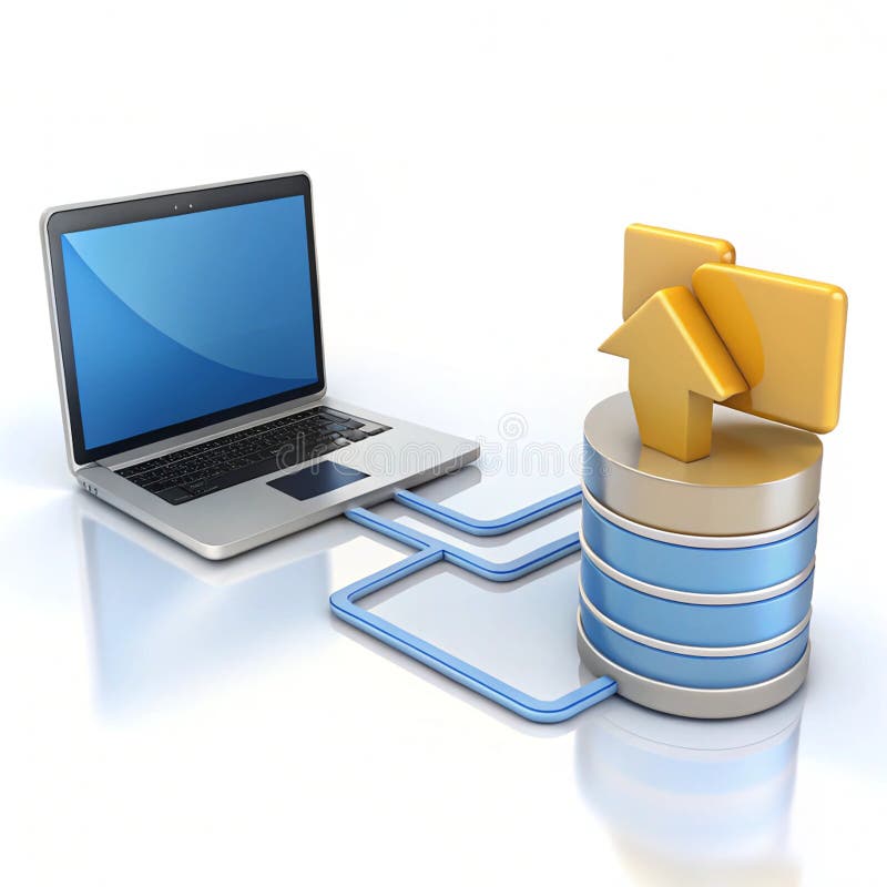 Automated Data Transfer in Digital Systems Stock Illustration ...