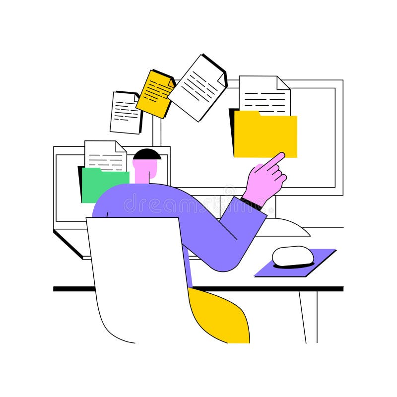 Automated Data Transfer Isolated Cartoon Vector Illustrations Stock