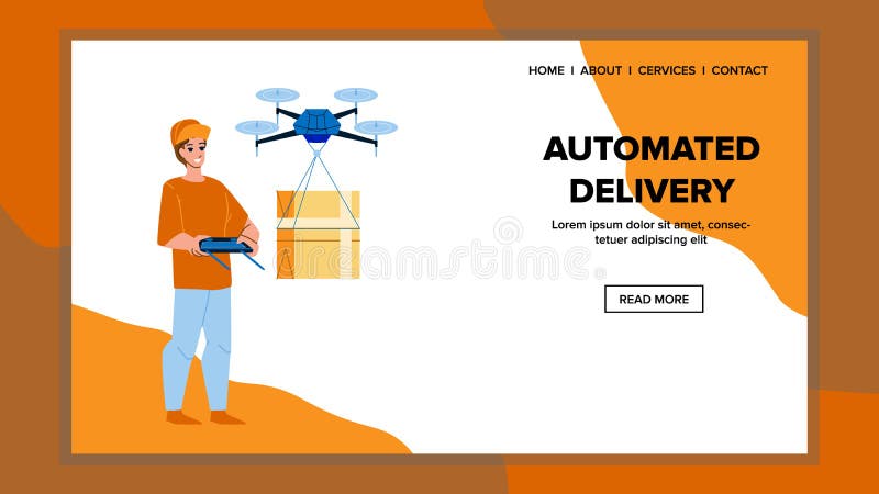 Automated delivery vector stock vector. Illustration of service - 239426116