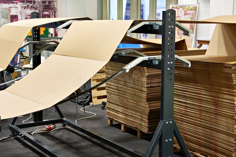 Cardboard Box Making Machine Stock Image - Image of automatic ...