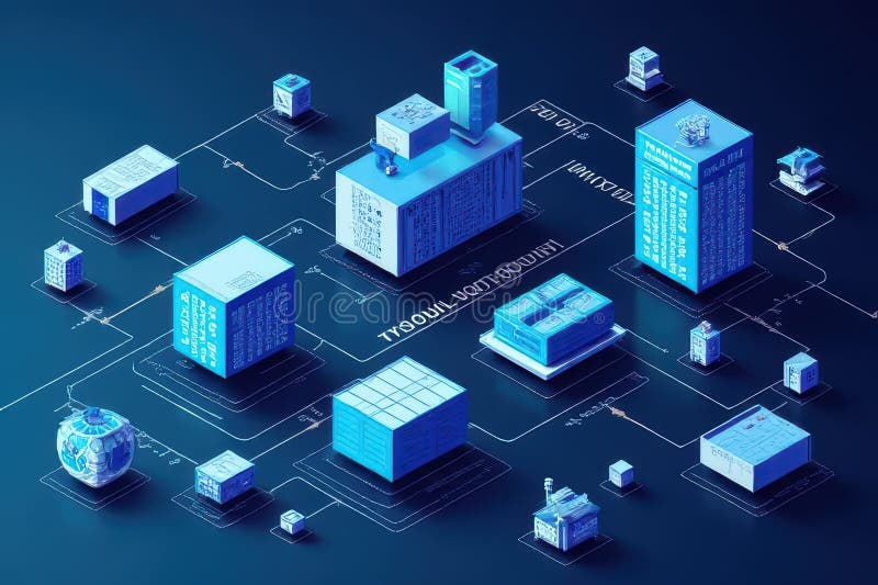Automated Deployment Process with DevOps Tools Stock Illustration ...