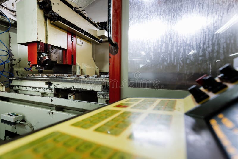 Automated Drilling Machines Stock Photo - Image of factory, process ...