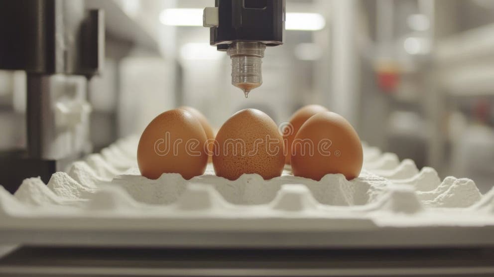 Automated Egg Inspection System in a Factory Setting Stock Illustration ...