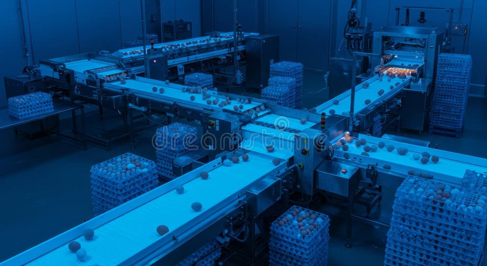 Automated Egg Processing Facility Modern Egg Processing Plant with ...