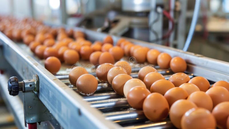 An Automated Egg Processing Line is Utilized within a Contemporary Farm ...