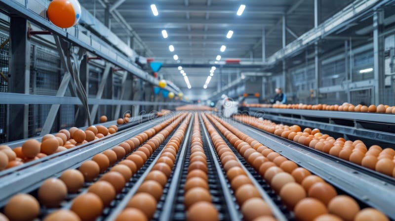 An Automated Egg Processing Line is Utilized within a Contemporary Farm ...