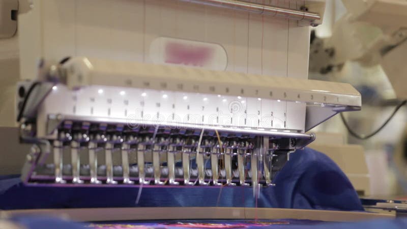 Automated Embroidery Thread on Fabric Machine Embroidery on Factory ... Automated Embroidery Thread on Fabric Machine Embroidery on Factory ...