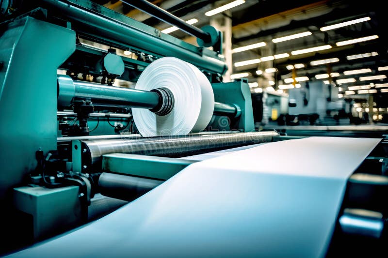 Automated Equipment for Paper Production. Paper Production Plant Stock ...