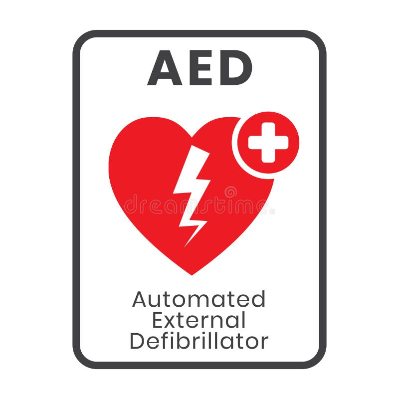 Automated External Defibrillator Sign for Apps or Websites Stock Vector ...