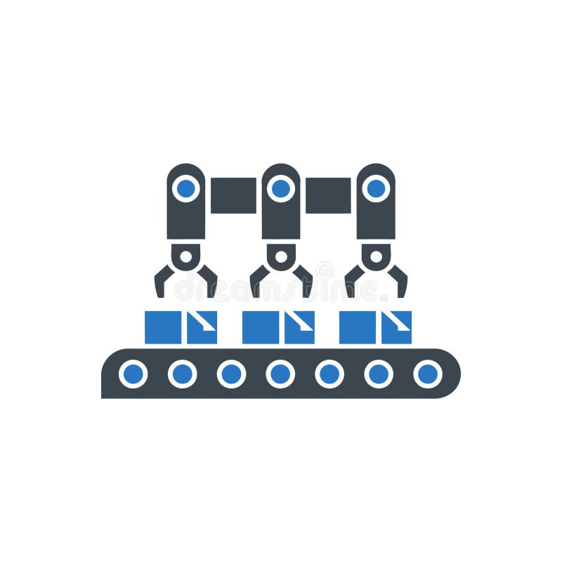 Automated Factory Assembly Icon Stock Image - Image of icon, production ...