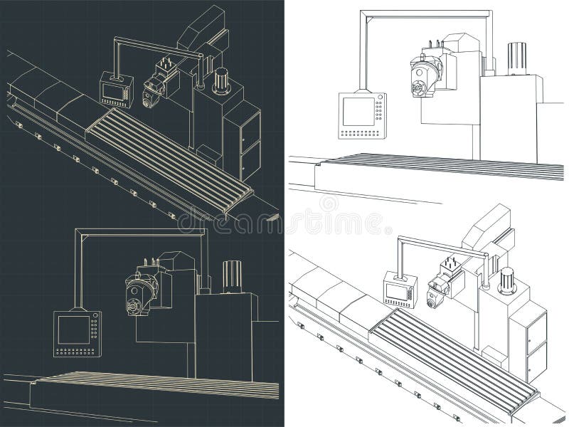 Automated Factory Line Drawings Stock Vector - Illustration of product ...