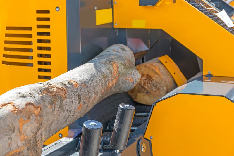 Firewood Processing Machine Stock Image - Image of machine, processing ...