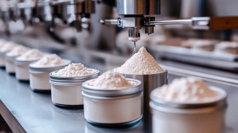 Automated Flour Dispensing System Filling Containers Stock Illustration ...