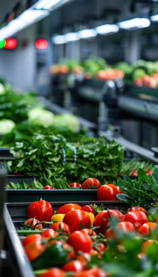 Clean Food Processing Plant with Robotic Sorting and Biodegradable ...