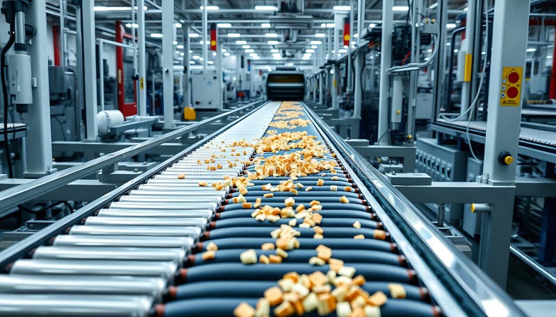 Automated Food Production Line in Factory for Industrial Food ...