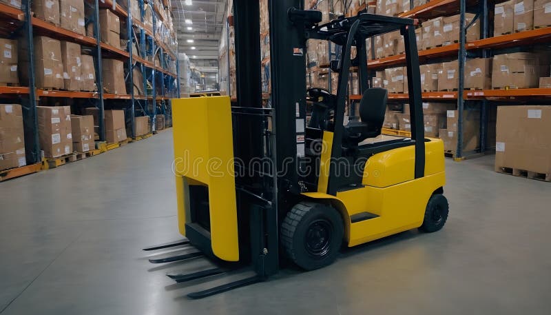 The Smart Warehouse: Automated Forklifts and AI Integration, Banner Stock Illustration ...