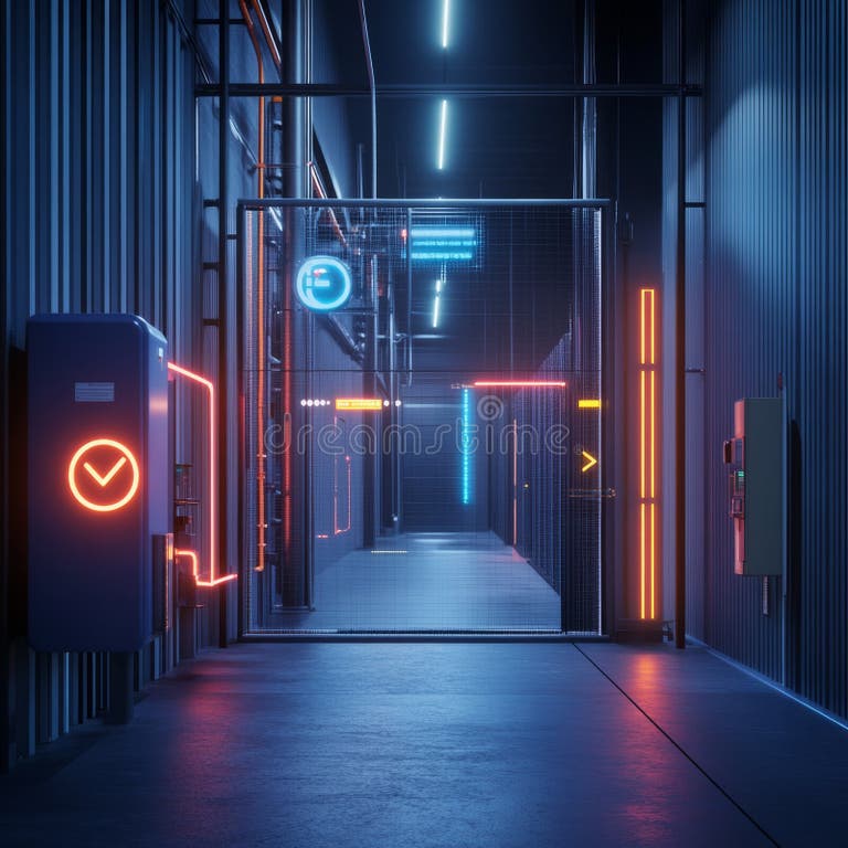 Automated Gate System with Illuminated Indicators and Safety Features ...