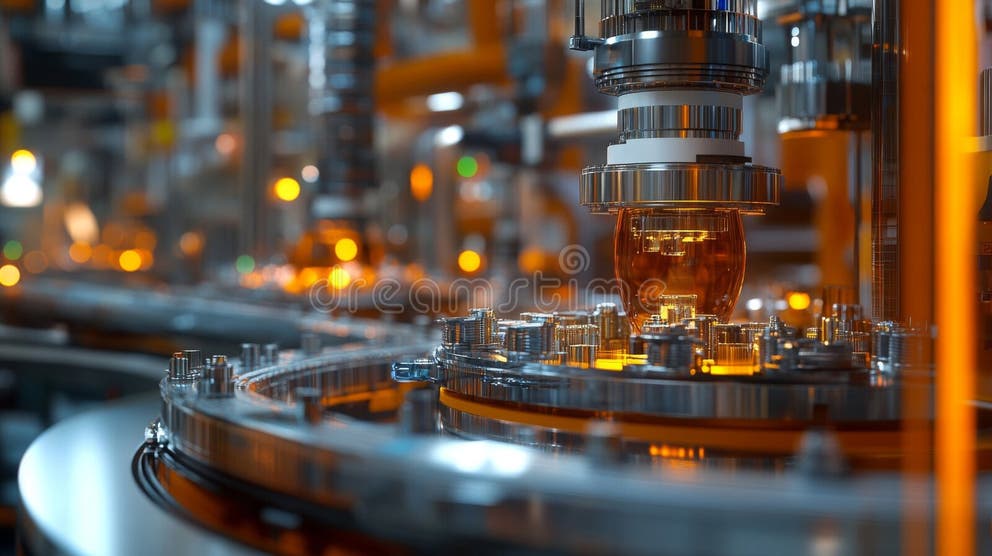 Automated Glass Manufacturing Process in Action Stock Illustration ...