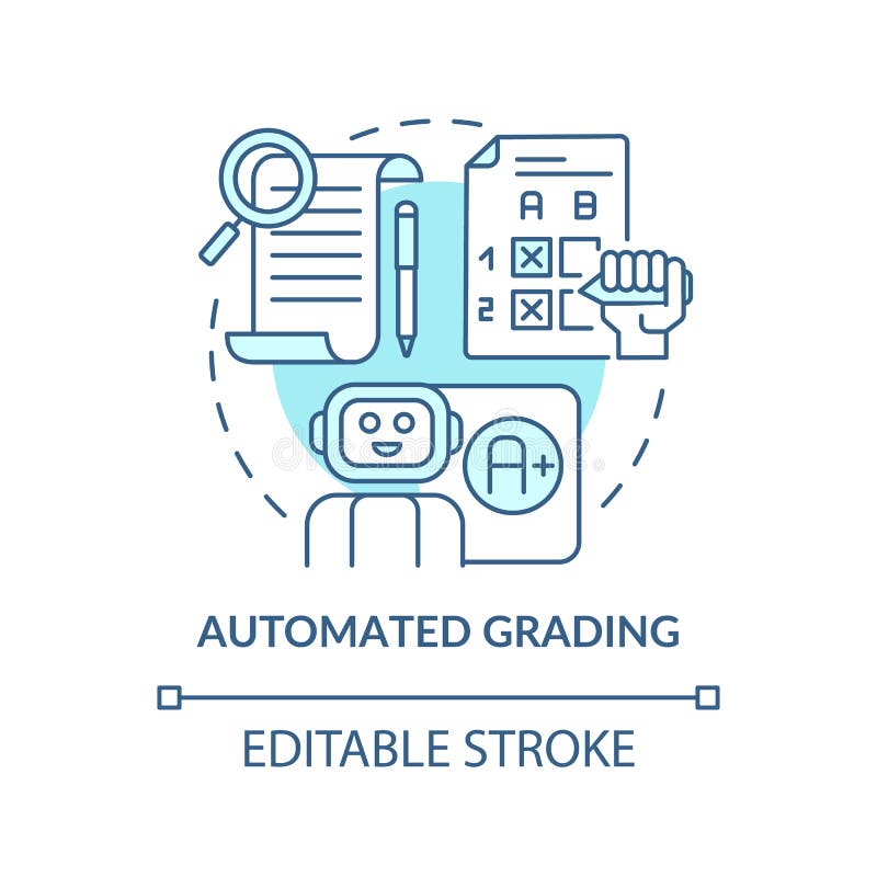 Automated Grading Blue Concept Icon Stock Vector - Illustration of test ...
