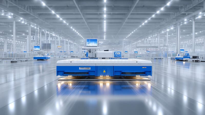 Automated Guided Vehicle AGV in Smart Factory Stock Photo - Image of ...