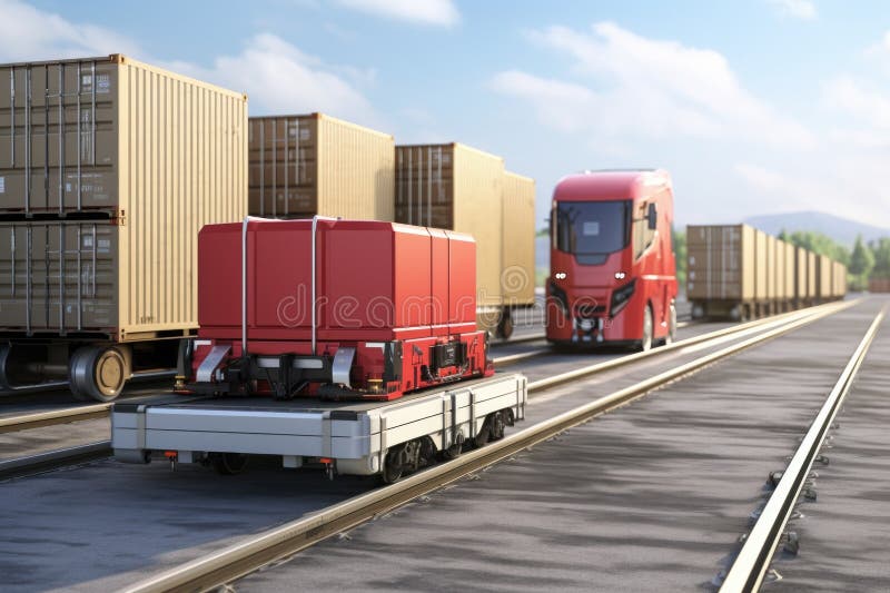 Automated Guided Vehicle Agv Transporting Goods Stock Photo - Image of ...