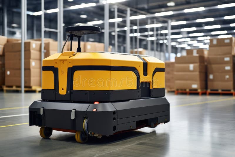 Automated Guided Vehicle Agv Transporting Goods Stock Illustration ...