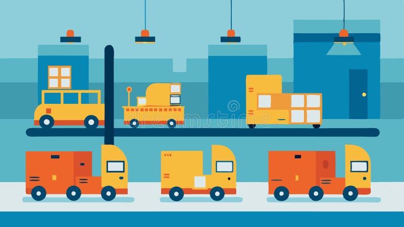 Automated Guided Vehicles AGVs a Scene with Multiple Automated Guided ...