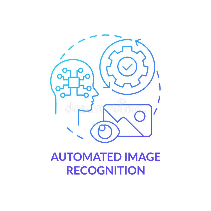 Automated Image Recognition Blue Gradient Concept Icon Stock Vector ...