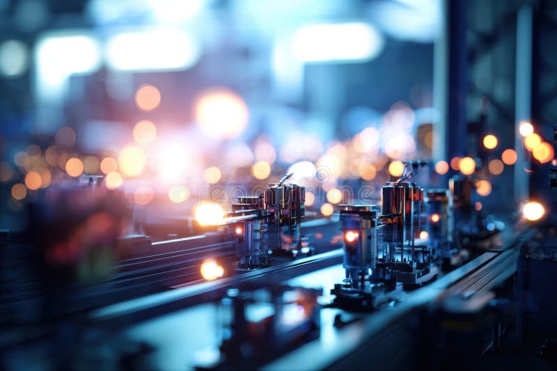 Automated Industrial Assembly Line with Modern Robotics and Technology ...