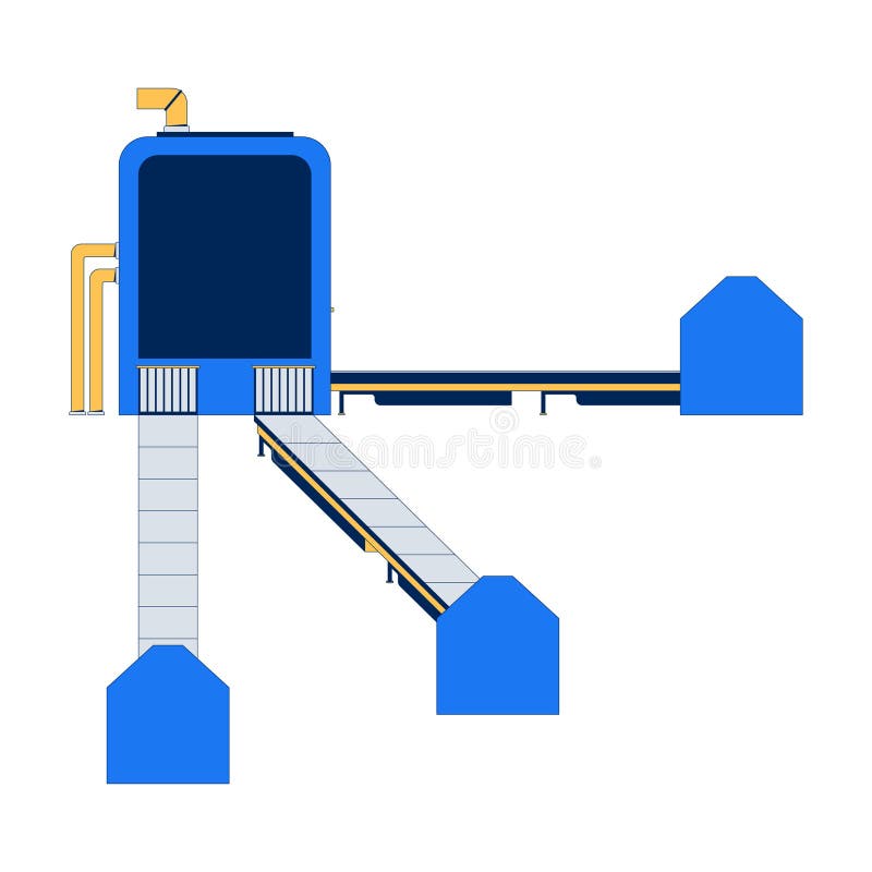 Automated Industrial Conveyor System 2D Cartoon Object Stock ...