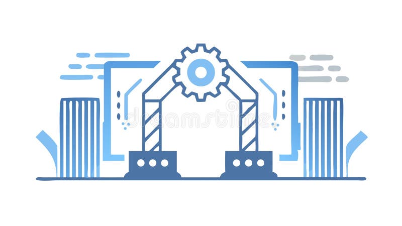 Automated Industrial Gate. Smart Access, Vector Design Generative AI ...