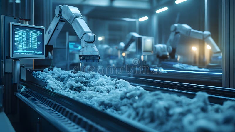 Automated Industrial Robot Arm in Manufacturing Factory Warehouse Stock ...