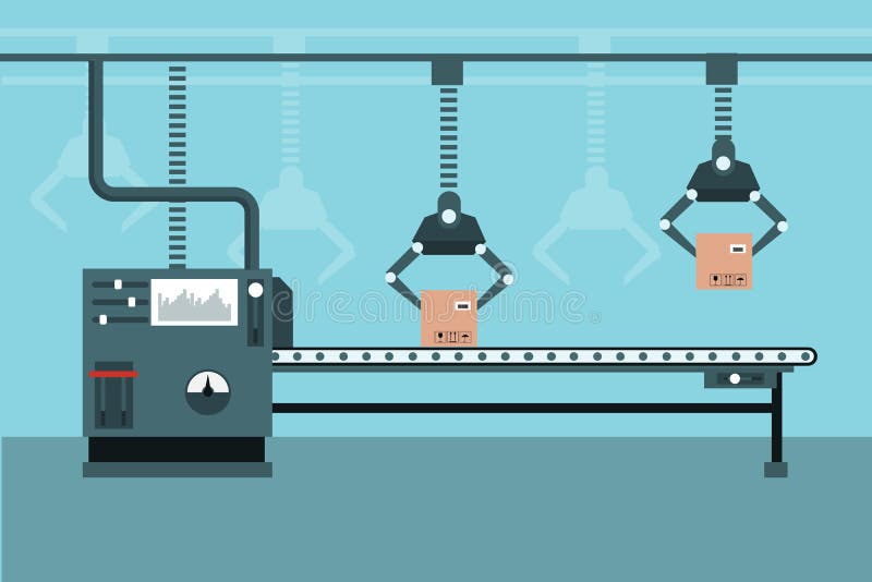 Automated Industrial Production Line Vector Illustration Stock Vector ... Automated Industrial Production Line Vector Illustration Stock Vector ...