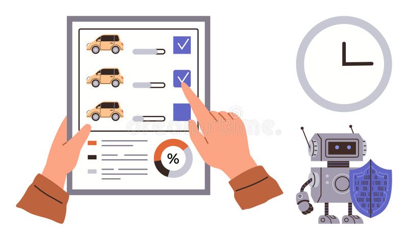 Automated Insurance Selection with Checklist, Robot Assistant, Clock ...