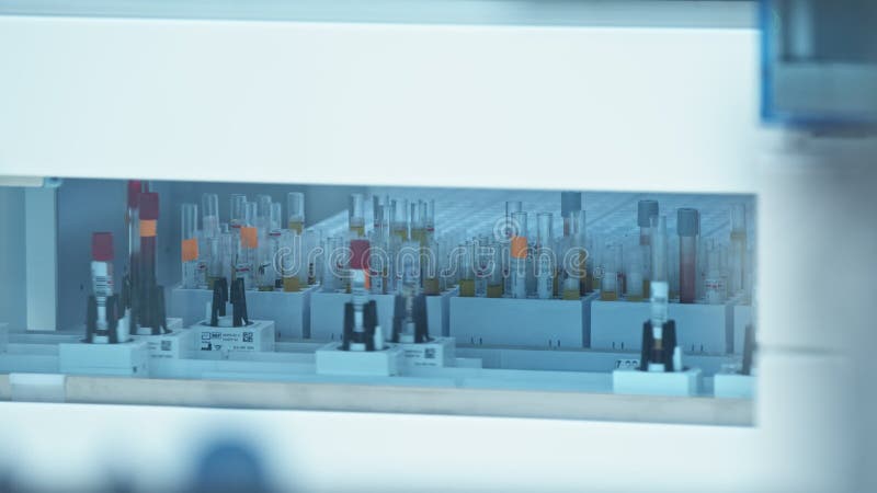 An Automated Lab Line Moving in Circle, Both with Test Tubes and with ...