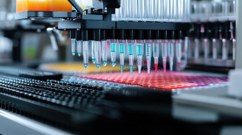 Automated Laboratory Equipment Conducting Sample Testing Stock Photo ...