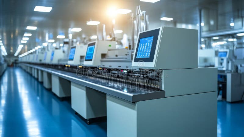 Automated Laboratory Equipment in a Sterile Facility Stock Image ...