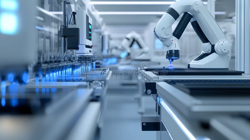 Automated Laboratory Machines Working Gene Editing Stock Illustration ...