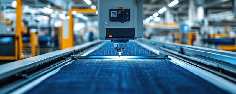 Automated Laser Cutting Machine Processing Fabric Sheets in a Modern ...