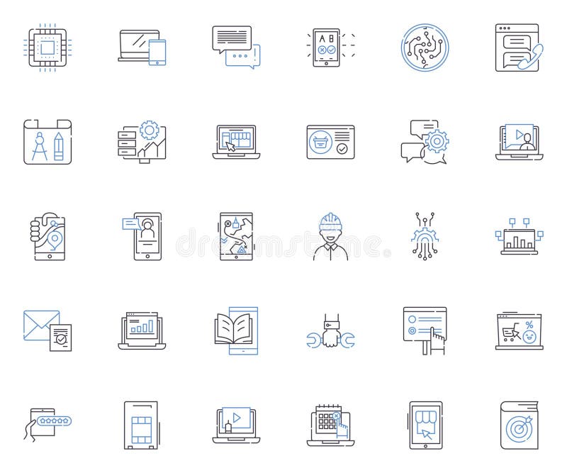 Automated Learning Line Icons Collection Ai Machine Learning Robotics Automation Analytics