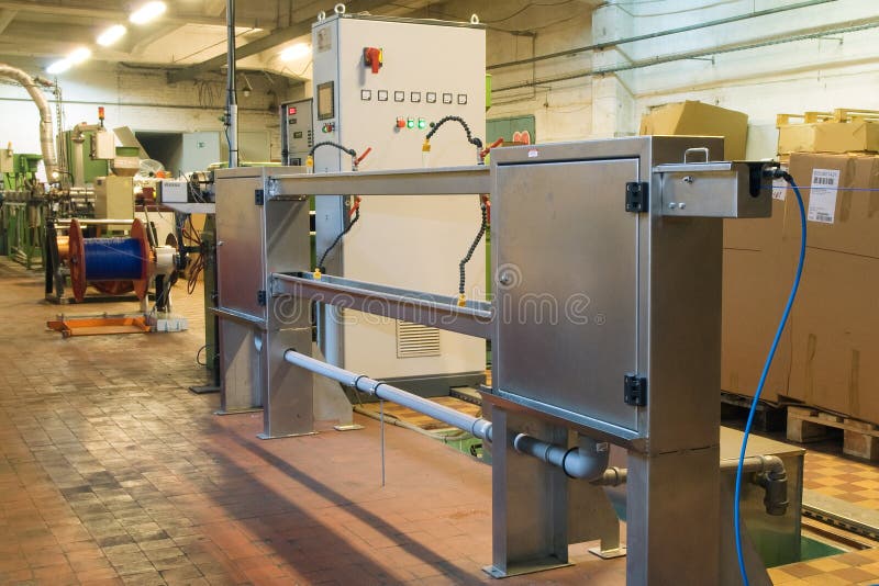 Technological Process of Electric Cable Production Stock Image - Image ...