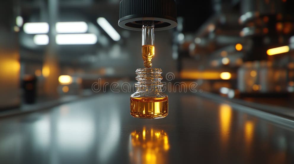 Automated Liquid Filling Process Stock Illustration - Illustration of ...