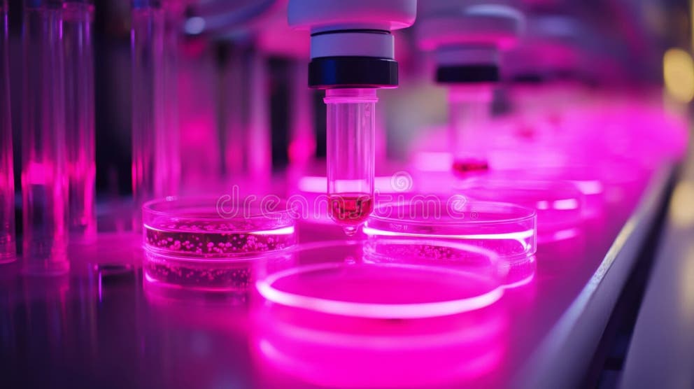 Automated Liquid Handling System Dispensing Samples into Petri Dishes ...